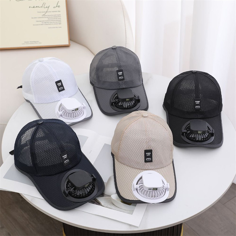 Solar fan hat outdoor fan hat sun hat adult USB charging breathable ...