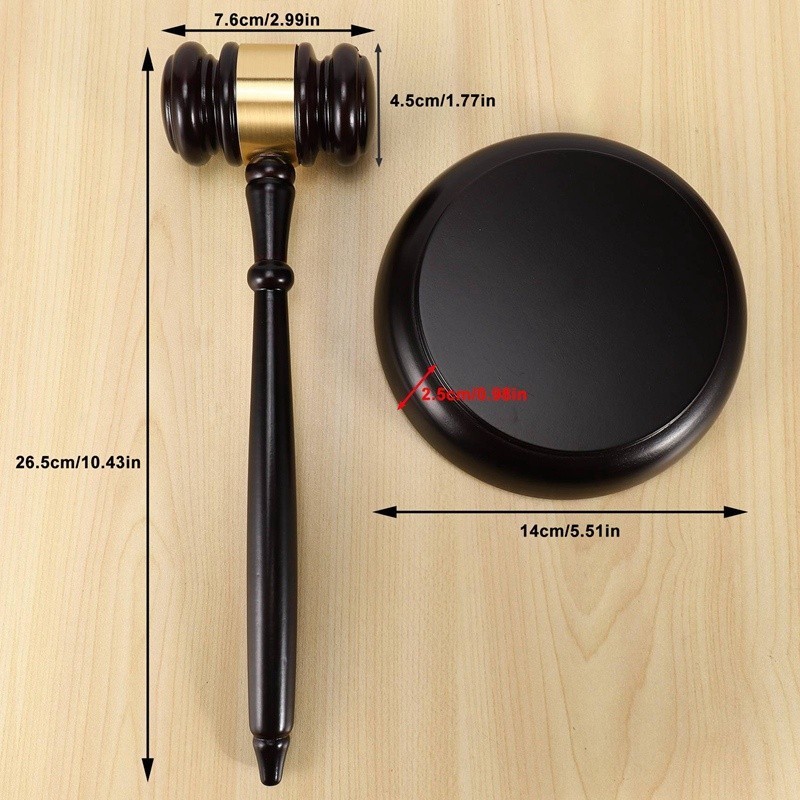 Classic Wooden Judge's Gavel Auction Hammer with Sound Block ...