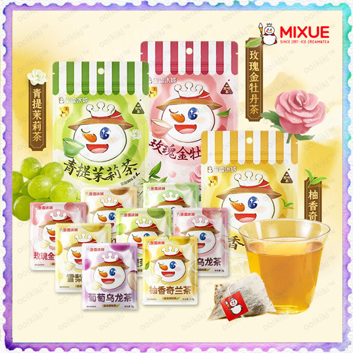 MIXUE Tea Bag Green Grape Yuzu Jasmine Snow Pear Rose Peony Longan ...
