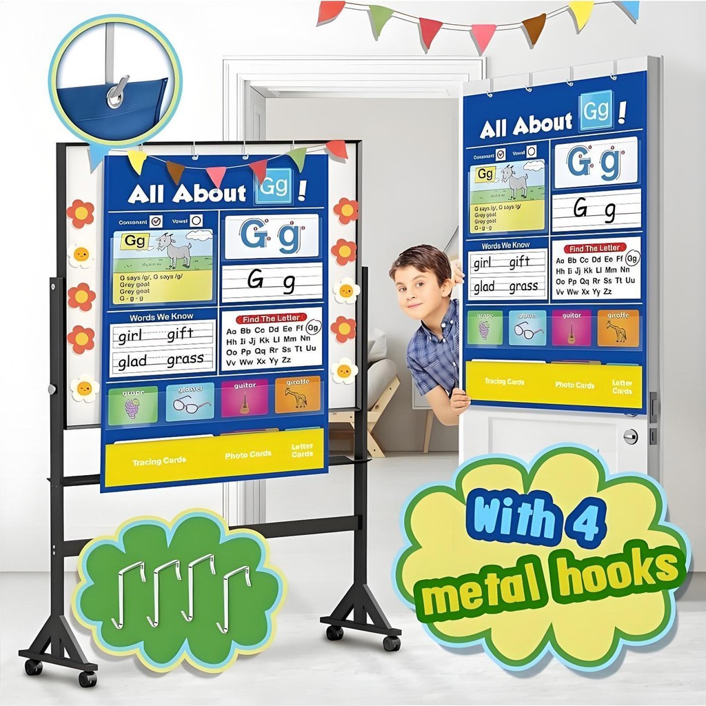 Alphabet Learning Pocket Chart Pocket Alphabet Wall Chart Interactive ...