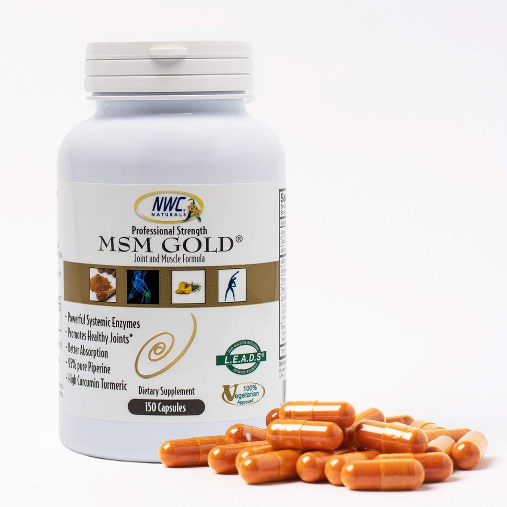 NWC Naturals MSM Gold – Systemic Enzyme Supplement with Turmeric ...