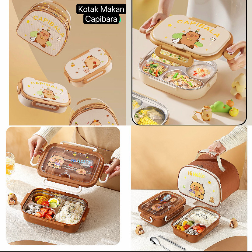 Children's Lunch Box Capybara Character Capybara Capybara with Lunch ...