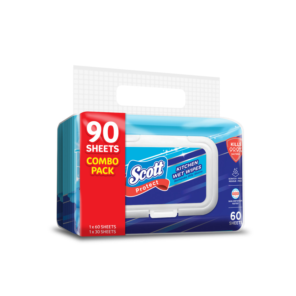 SCOTT Protect Kitchen Wet Wipes 90 PCS | Shopee Malaysia