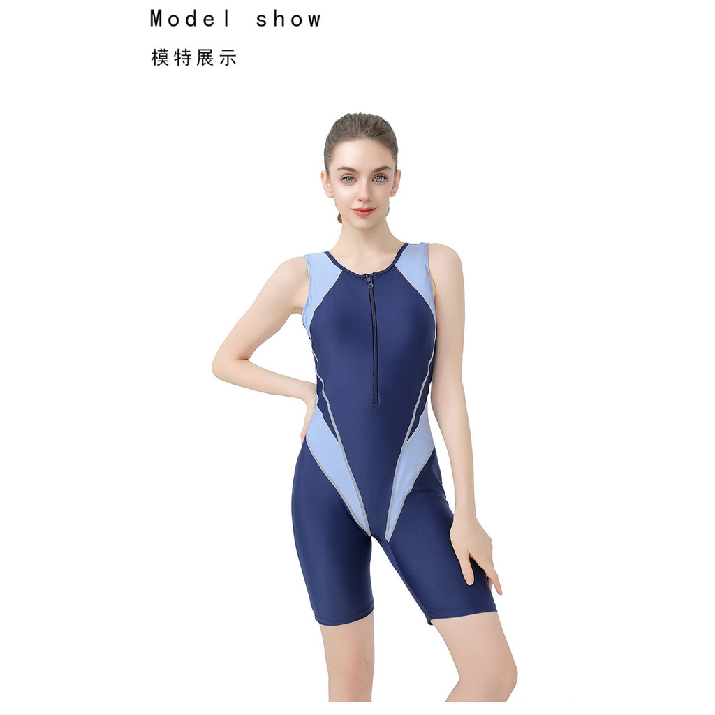 One-piece Boxer Swimsuit with Pad Women Professional Sports Cropped ...