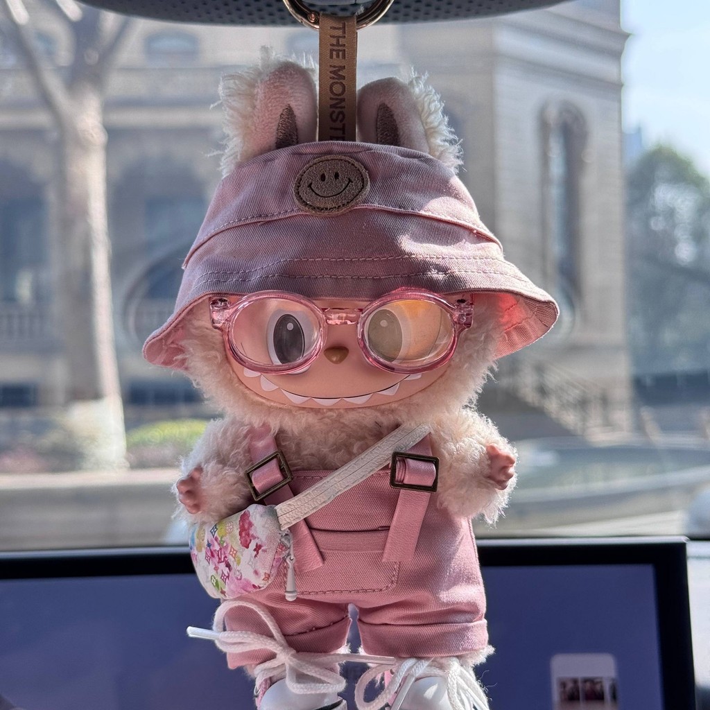 Labubu Baby Clothes Sitting 15cm Vinyl Overalls Hat with labubu Sitting ...