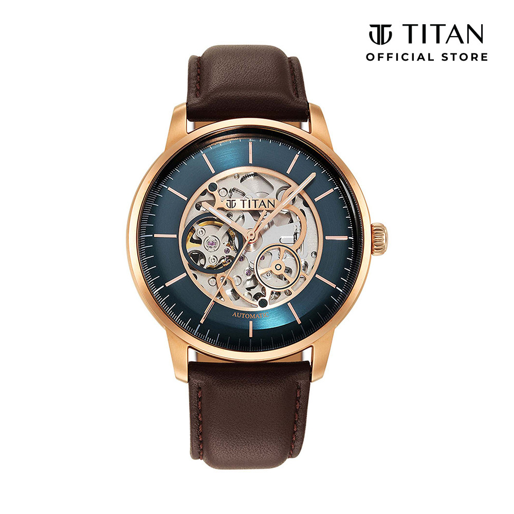 Titan Automatics 90110WL04 Green Dial Leather Strap Automatic Men's ...