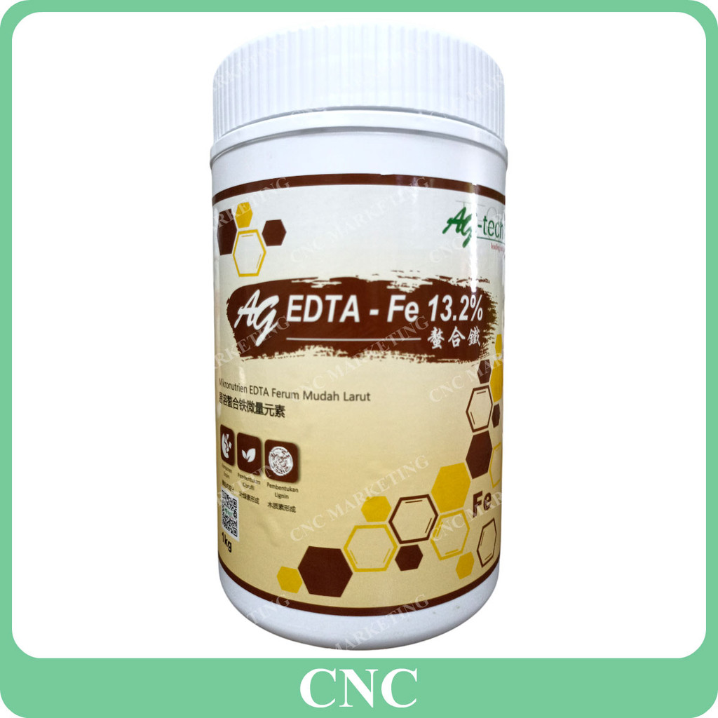 1KG AG EDTA Fe 13.2% Ferum Iron Besi Chelate Fertitrade Agromate ...