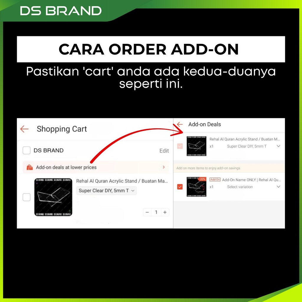 Add-On Nama SAHAJA | Rehal Al Quran Akrilik / Acrylic Stand / Buatan ...