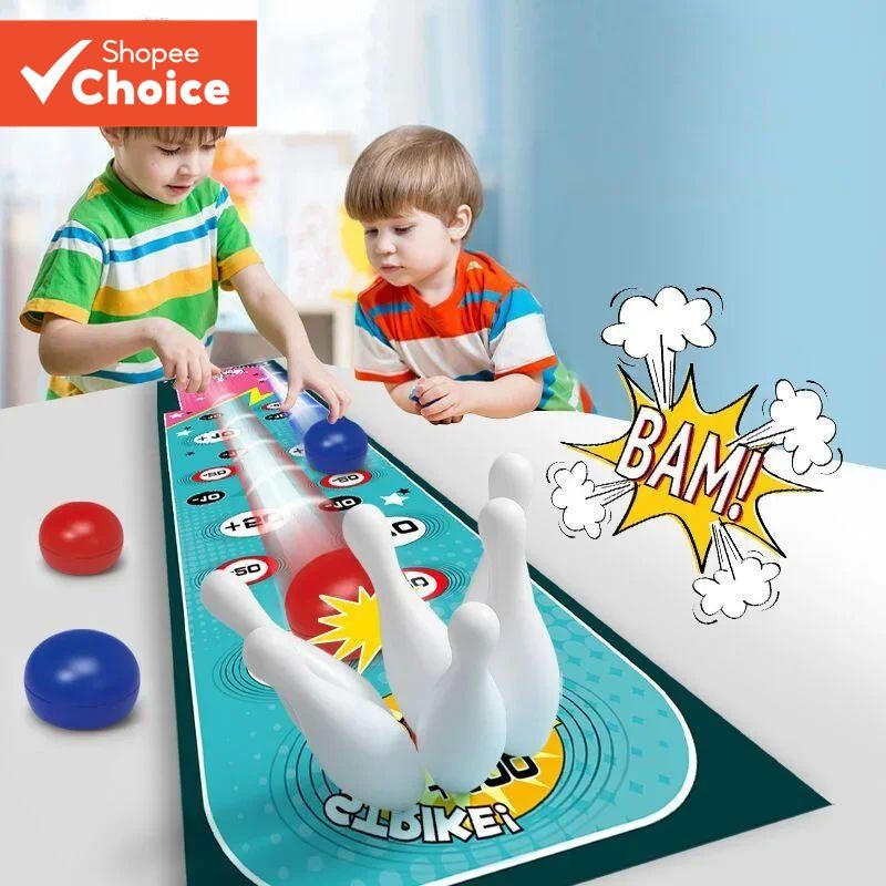 Kids Mini Tabletop Bowling Toys Fun Indoor Cartoon Board Game Kit ...