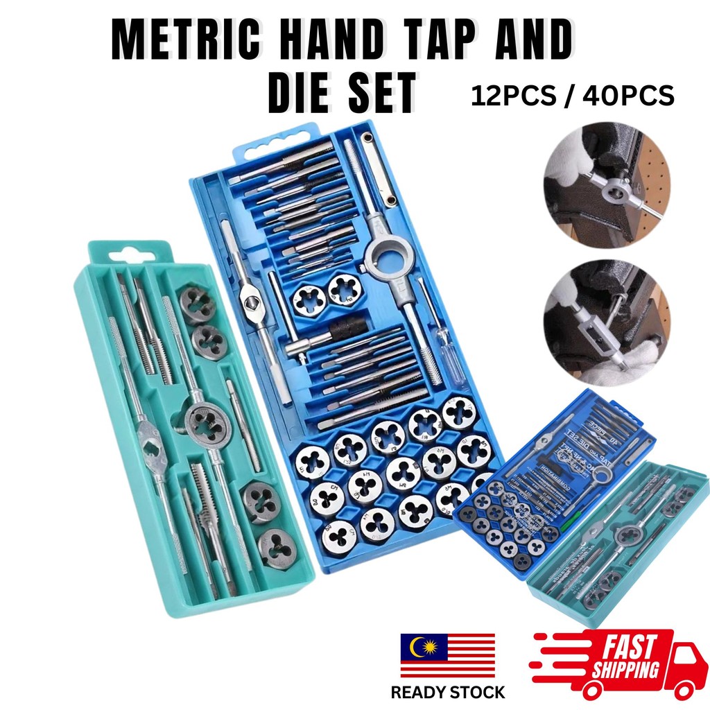 Hand Taps Tap and Die Set Kit 12PCS 20PCS 40PCS M3-M12 Screw Extractor ...
