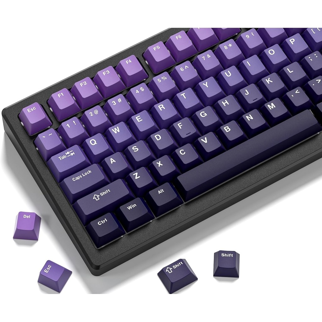 PBT keycaps,Gradient Purple Custom keycaps 60 75 100 Percent 132keys ...