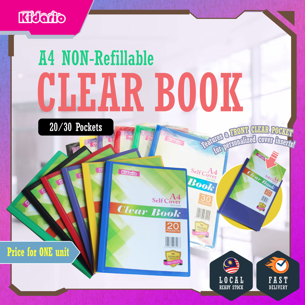 [ FRONT POCKET ] A4 KIDARIO 20/30 POCKETS CLEAR HOLDER WITH FRONT ...