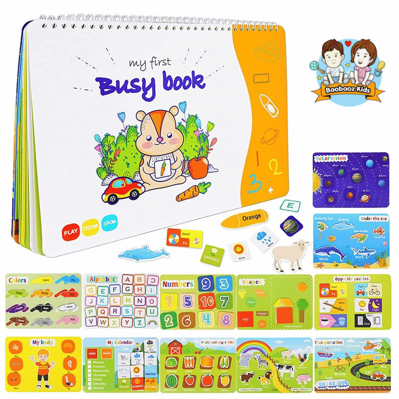 12 Themes Color Shape Matching My First Busy Book Game Kids Cognitive ...