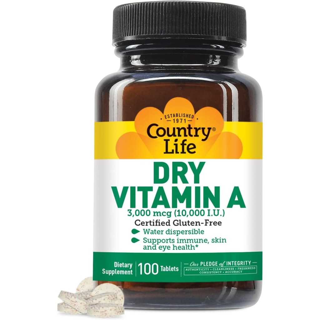 Country Life Vitamin A 10,000 IU - Immune Support, Skin & Eye Health ...