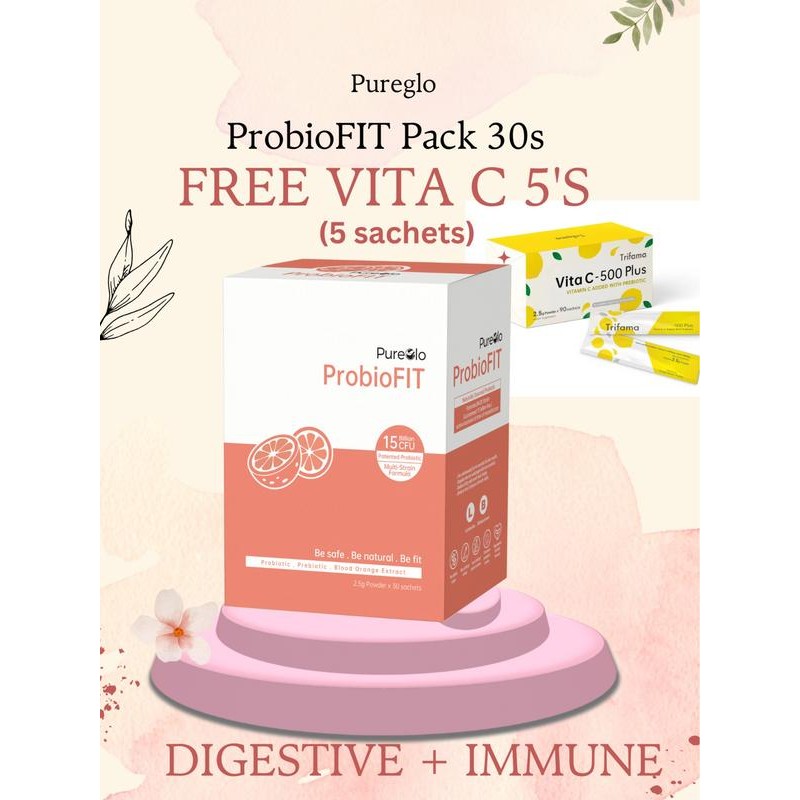 Pureglo ProbioFit 30s probiotic prebiotic blood orange supplement I ...