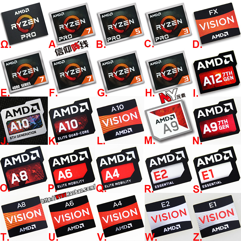 2025 AMD FX A10 A8 Ryzen Ryzen R7 R5 R3 CPU Computer Sticker Notebook ...