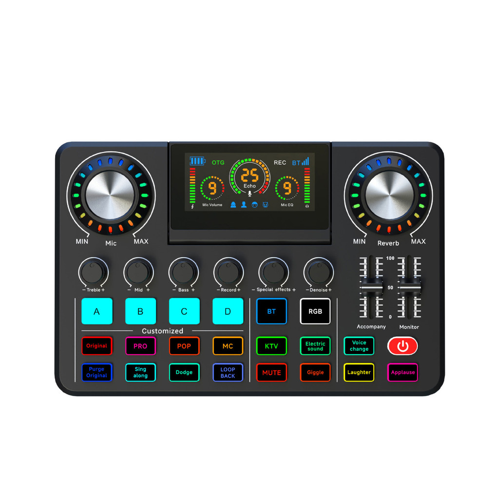 Audio Mixer BT Wireless Accompaniment Audio Interface Plug&Play Display ...