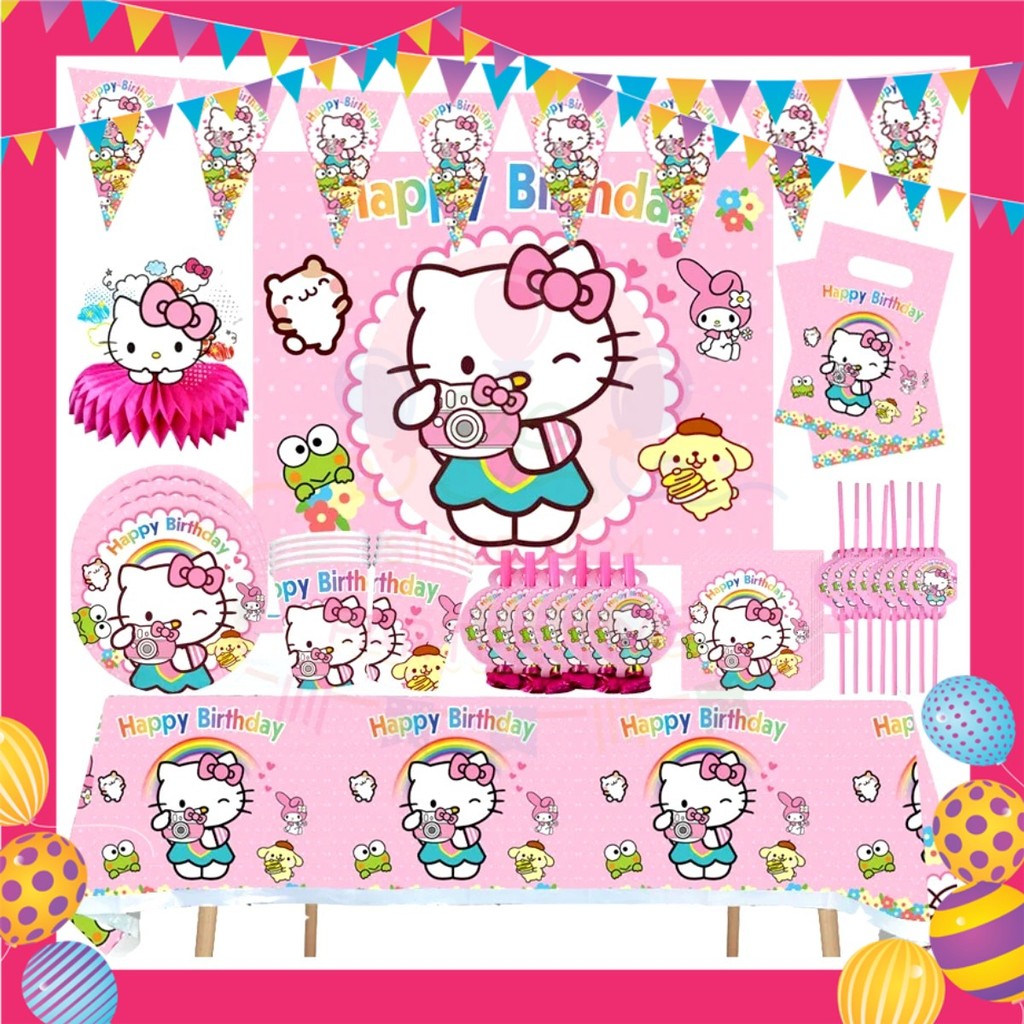 ParteeTime Kids Hello Kitty Birthday Theme Decorations Kids Birthday ...