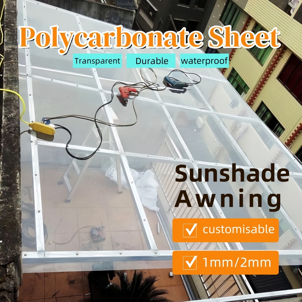 Polycarbonate Sheet Clear 1mm/2mm PC/FRP Flat Transparent Roof Atap ...