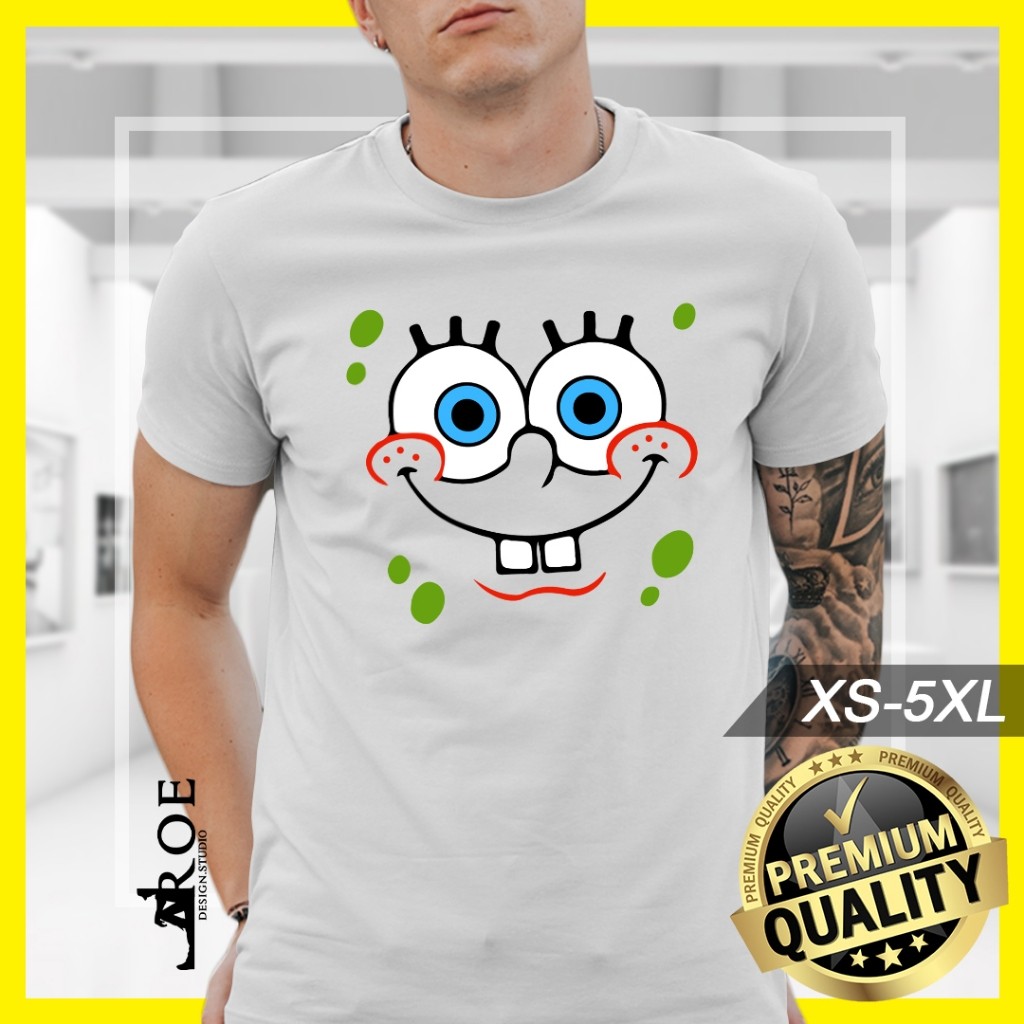 🔥 Baju Tshirt SPONGEBOB SQUAREPANTS FACE Unisex + Plus Size 🔥 2 ...