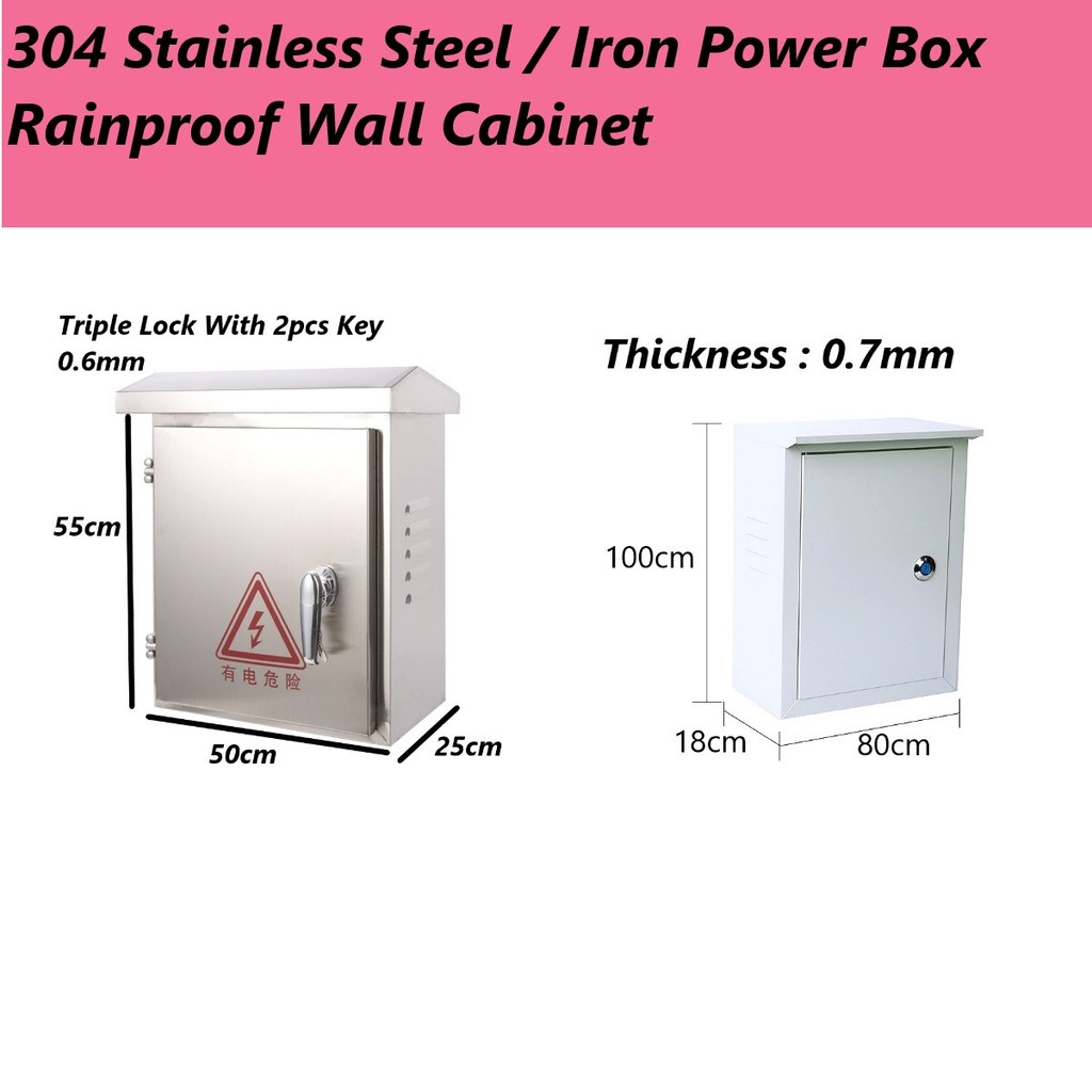 304 Stainless Steel / Iron Power Box TNB Electrical Box Triple Lock ...