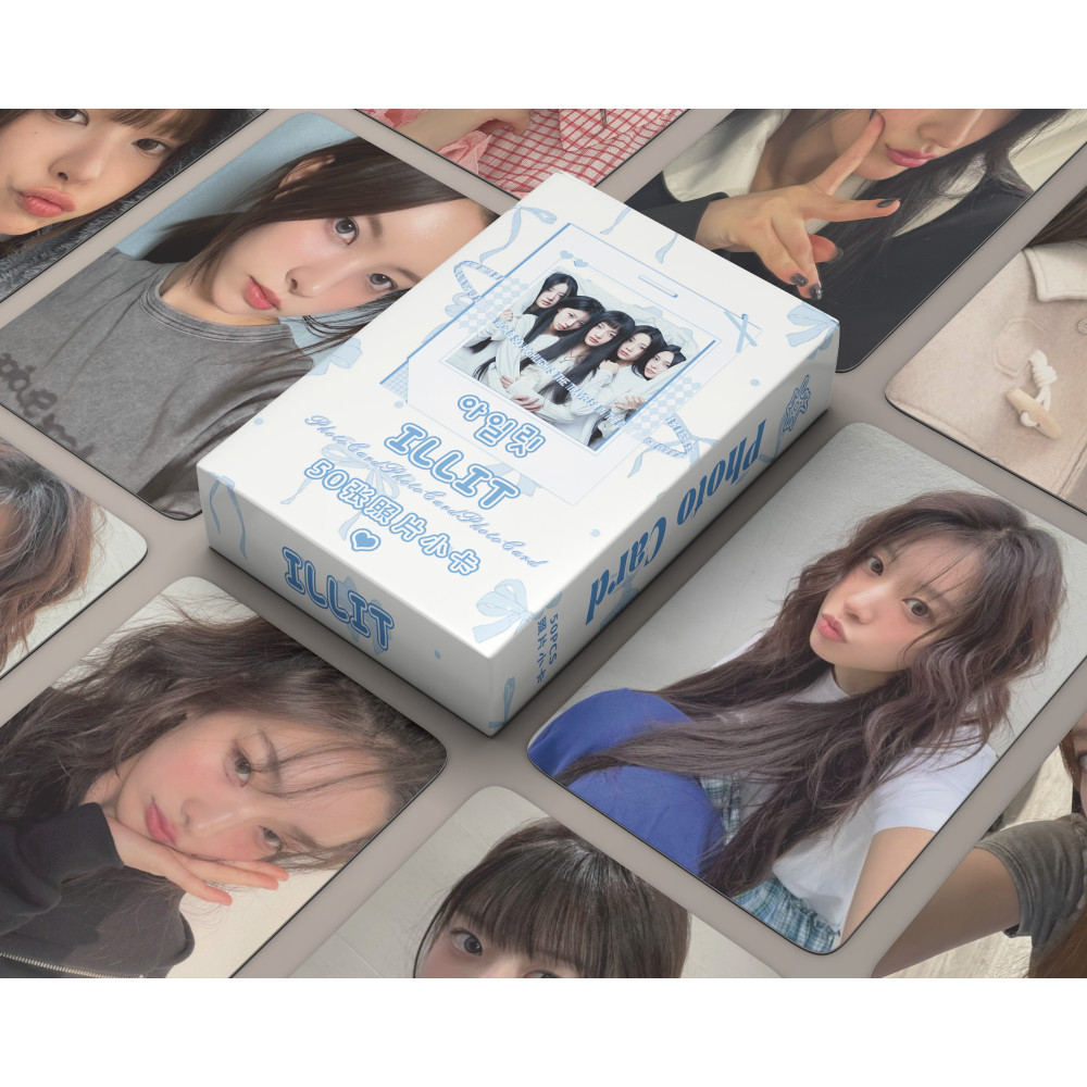 50-55pcs/box ILLIT Holographic Laser Lomo Cards SUPER REAL ME Album ...