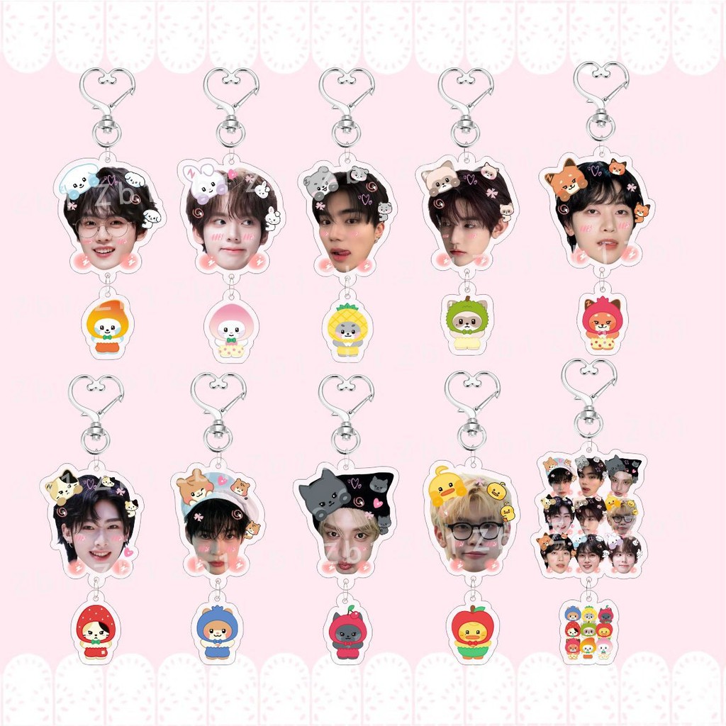 Kpop ZB1 Big Head Cartoon Acrylic Keychain Bag Pendant Accessories ...