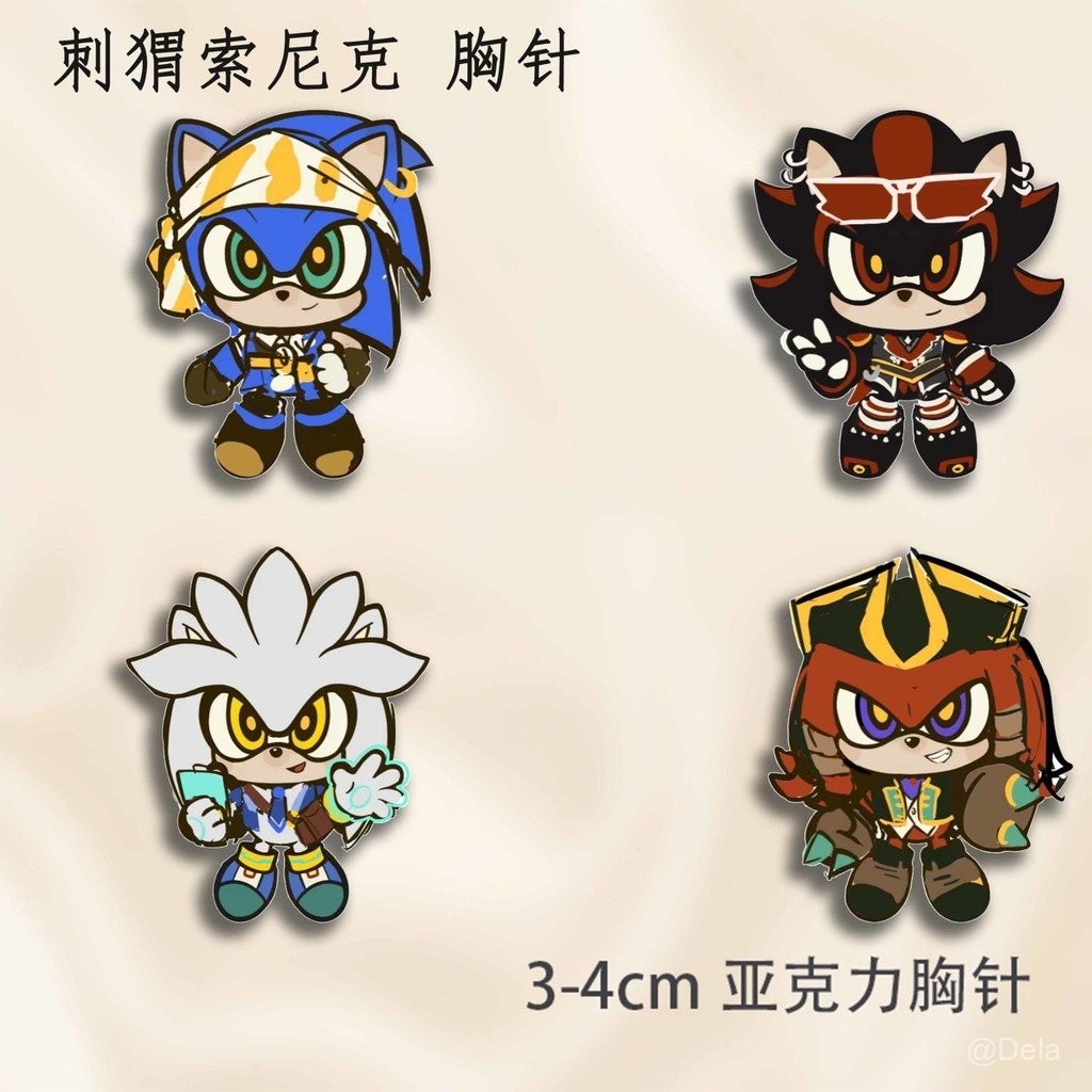 Hedgehog Sonic Anime Badge Two-Dimensional Brooch School Bag Pendant ...