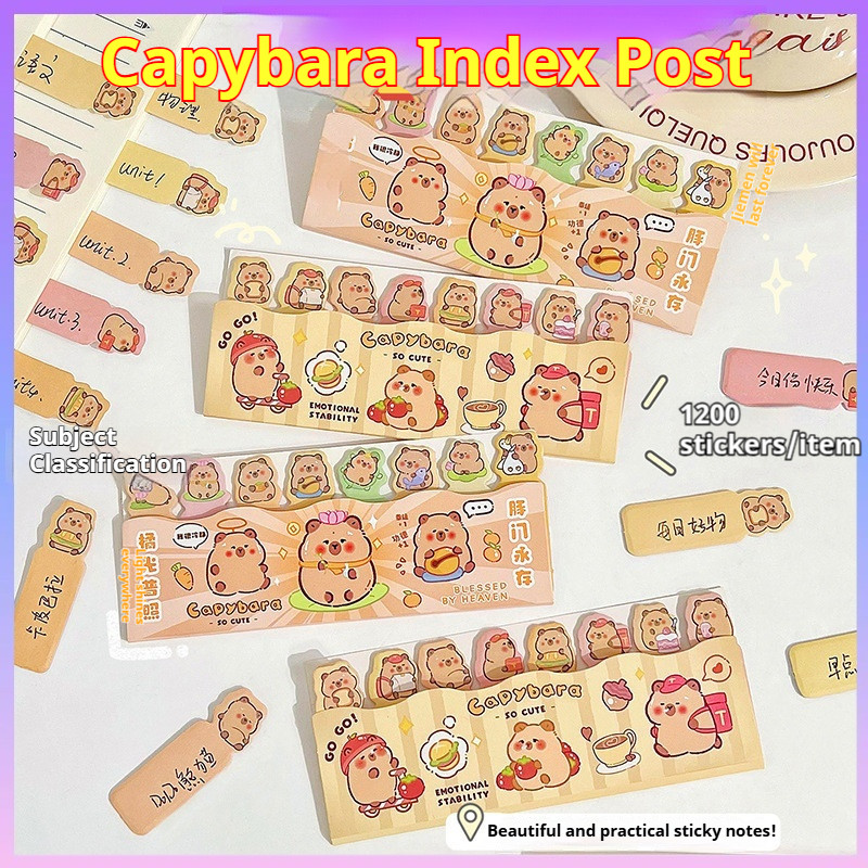 Capybara Sticky Notes Capybara Cute Sitting Line Multi-use Sticky Tabs ...
