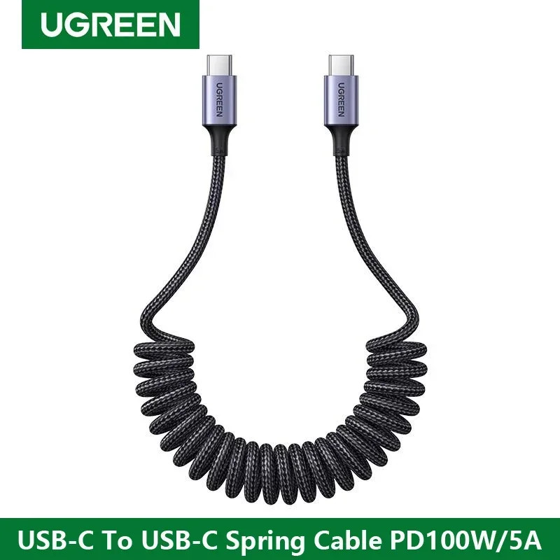 UGREEN Type C Cable Car Spring UsbC to UsbC Cable 100W PD Fast Charging ...