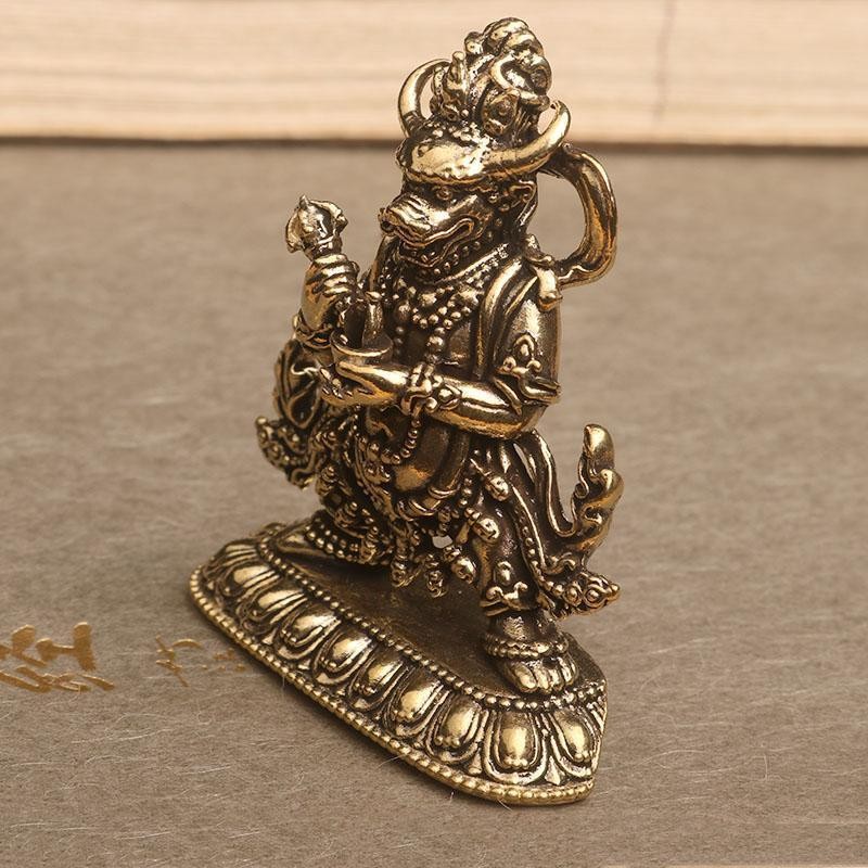 Brass handheld vajra ox head statue bull demon king ornament Brass ...
