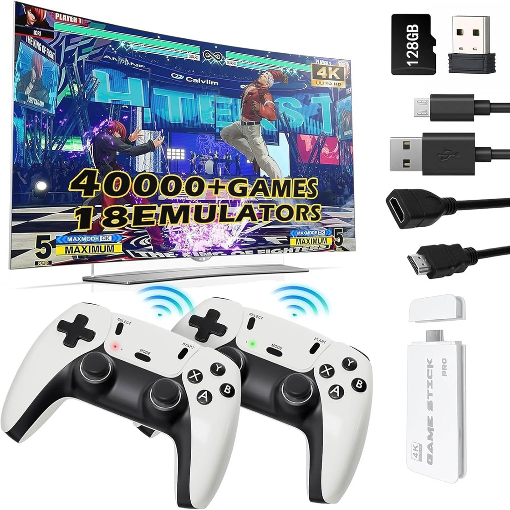 Retro Game Console Stick Pro, Built-in 23 Emulators 40000+ Classic ...