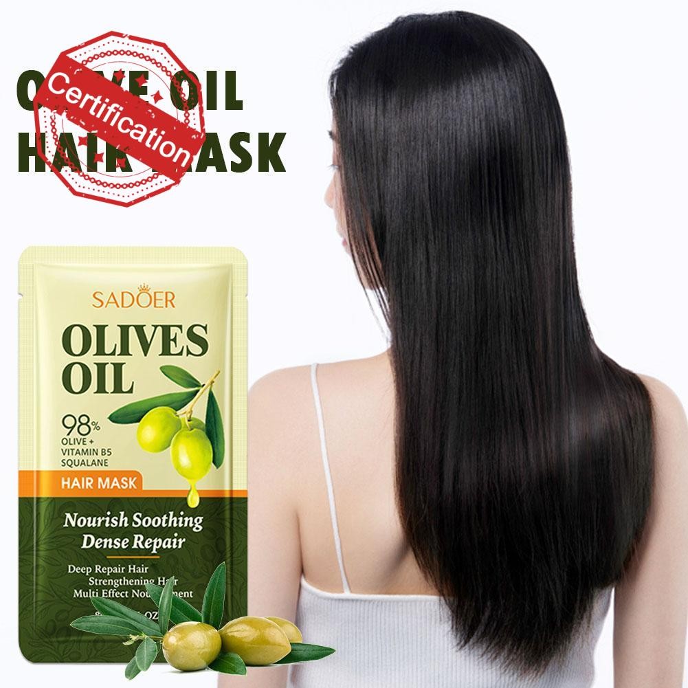 SADOER Olive Oil Repairing Soft Nourishing Hair Mask Conditioner 8g ...