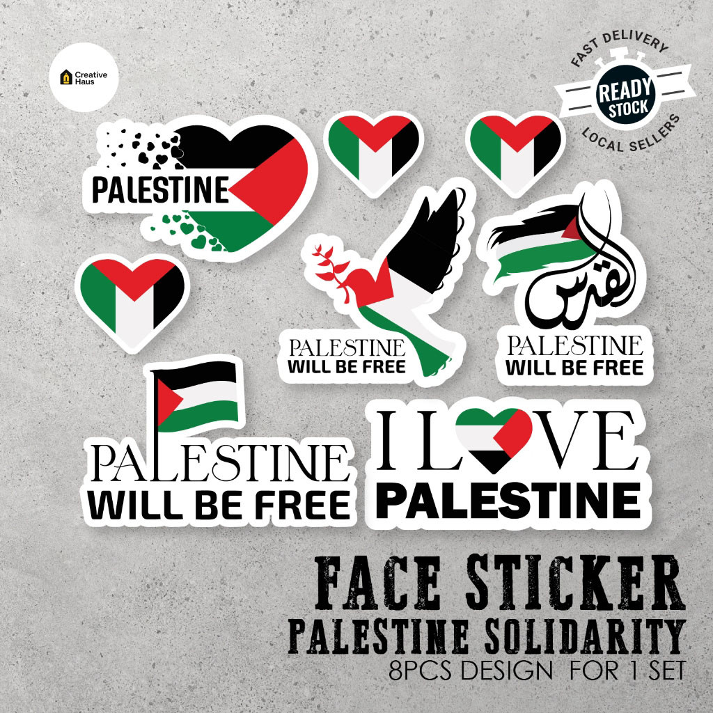 Pelekat Muka Face Sticker Solidariti Palestin of 8PCS | Shopee Malaysia