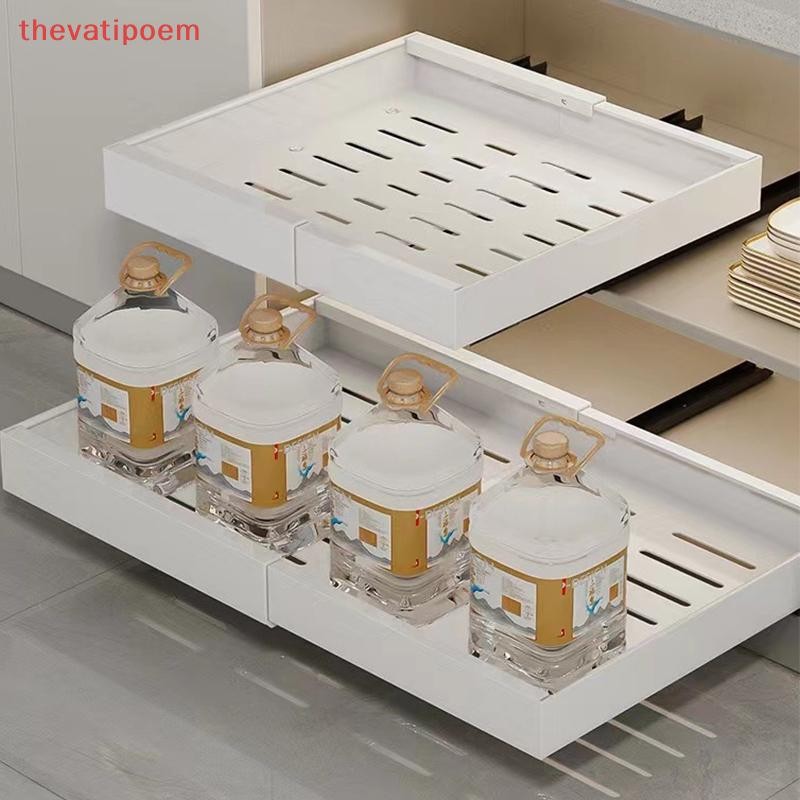 [thevatipoem] Expandable Pull-out Kitchen Storage Rack With Slide Rails ...