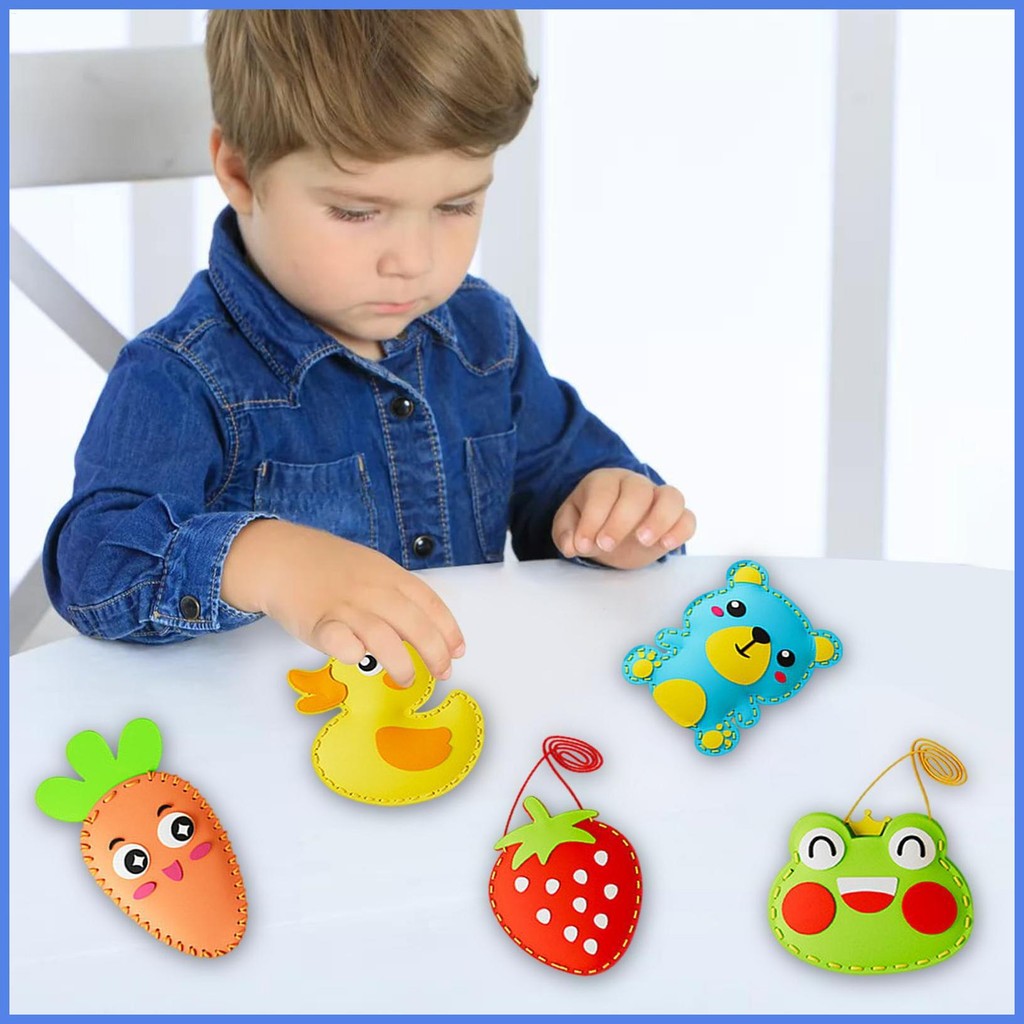 Doll Sewing Toys EVA Cute Shapes Educational Sewing Toys Handmade Pre ...