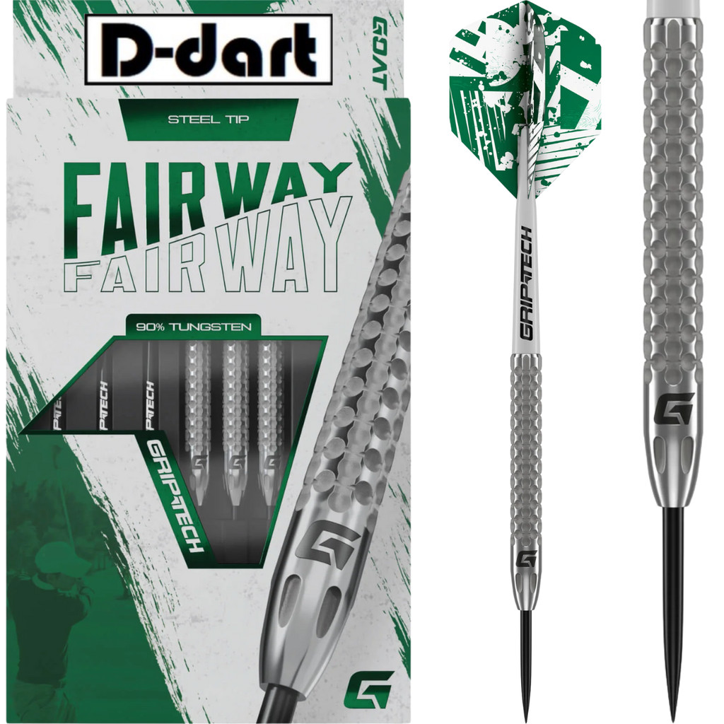 GOAT STEEL TIP DARTS - 22G/24G Fairway V2 90% Tungsten Dart Set Steel ...