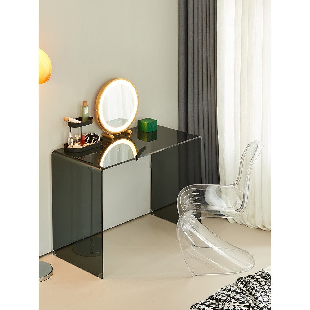 Influencer Minimalist Transparent Glass Dressing Table Small Simple New ...