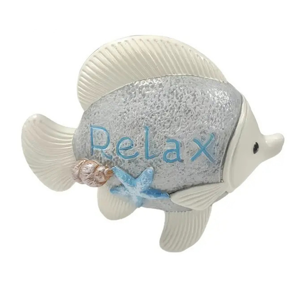 [WX] Nautical Fish Statues Fish Sculpture Set Coastal Themed Fish ...