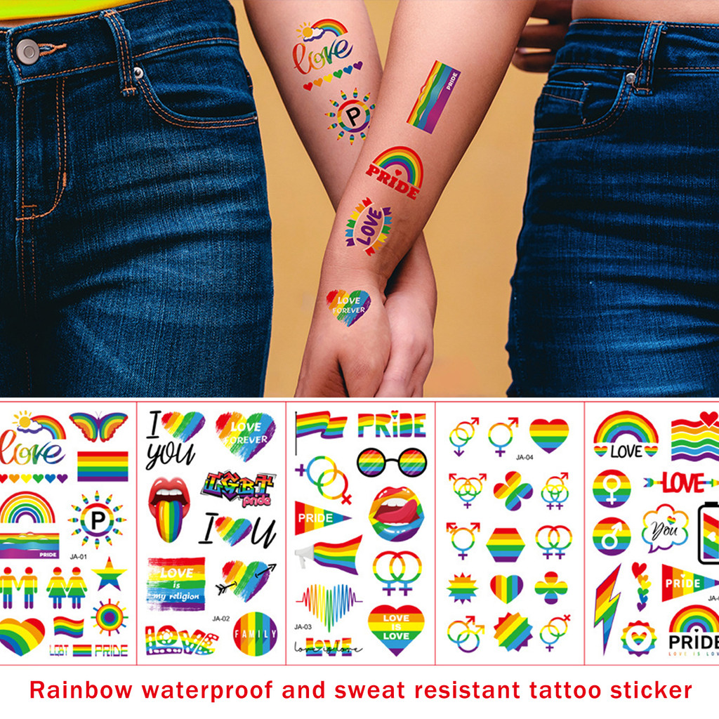 Rainbow Temporary Tattoo Stickers Easy To Use and Remove Tattoo Sticker ...