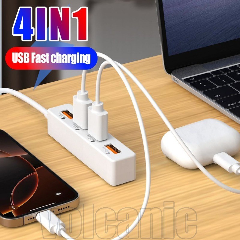 4 IN 1 Mini USB Converter - 4Ports USB 2.0 HUB Power Adapter Extension ...