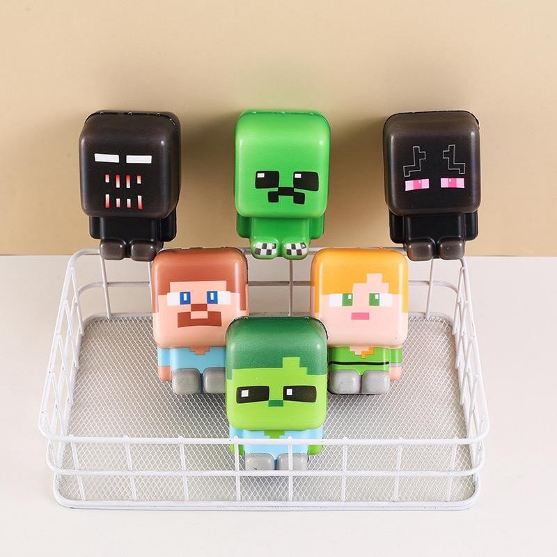 (CFC) Minecraft Character Squishy Toy children's Toy Character pressing mine craft soft sensory ...