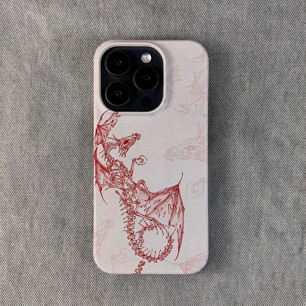 Cool Simple Retro Red Bone Dragon Unique Phone Case Suitable for iPhone ...