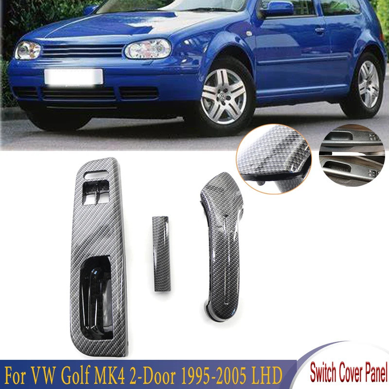Driver Door Window Switch Cover Panel Passenger Pull Handle Carbon ...