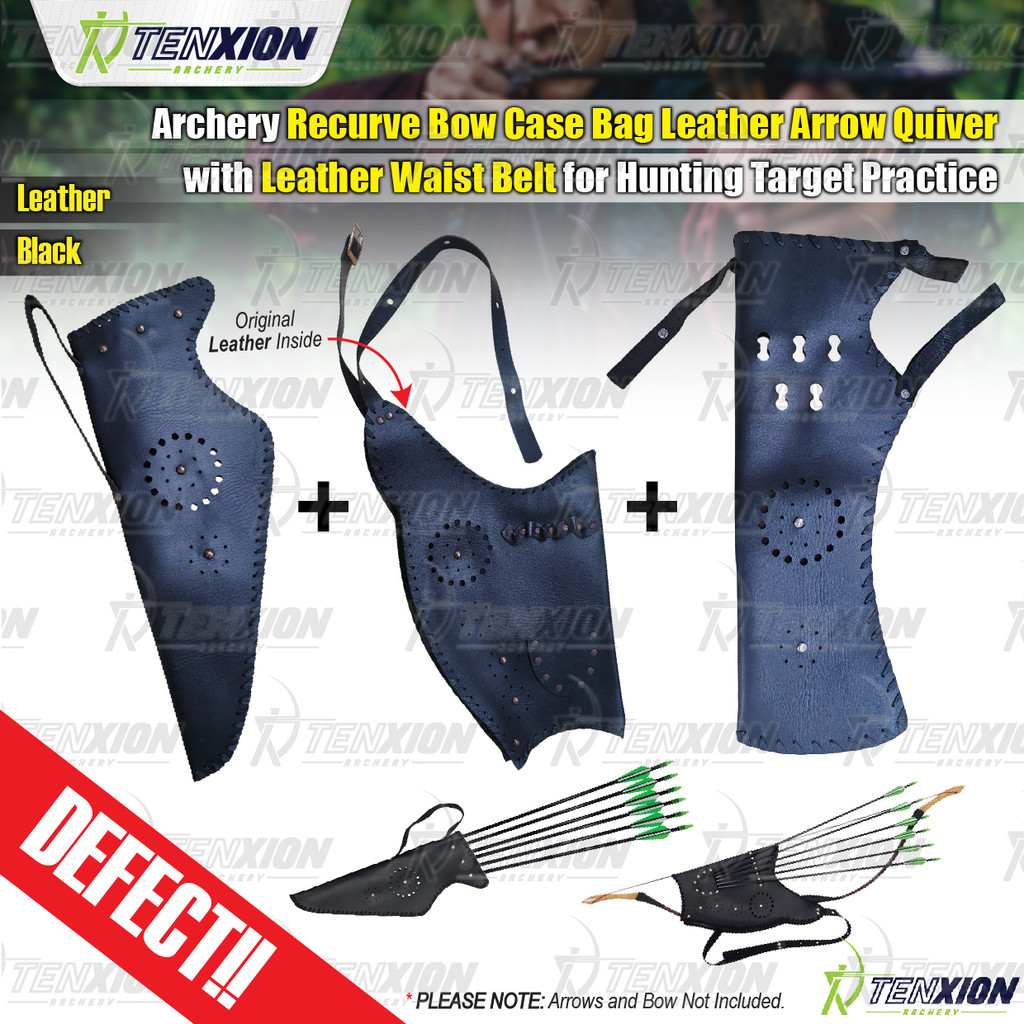 Defect Product TenXion Archery Cow Leather Traditional Bow Bag Quiver ...