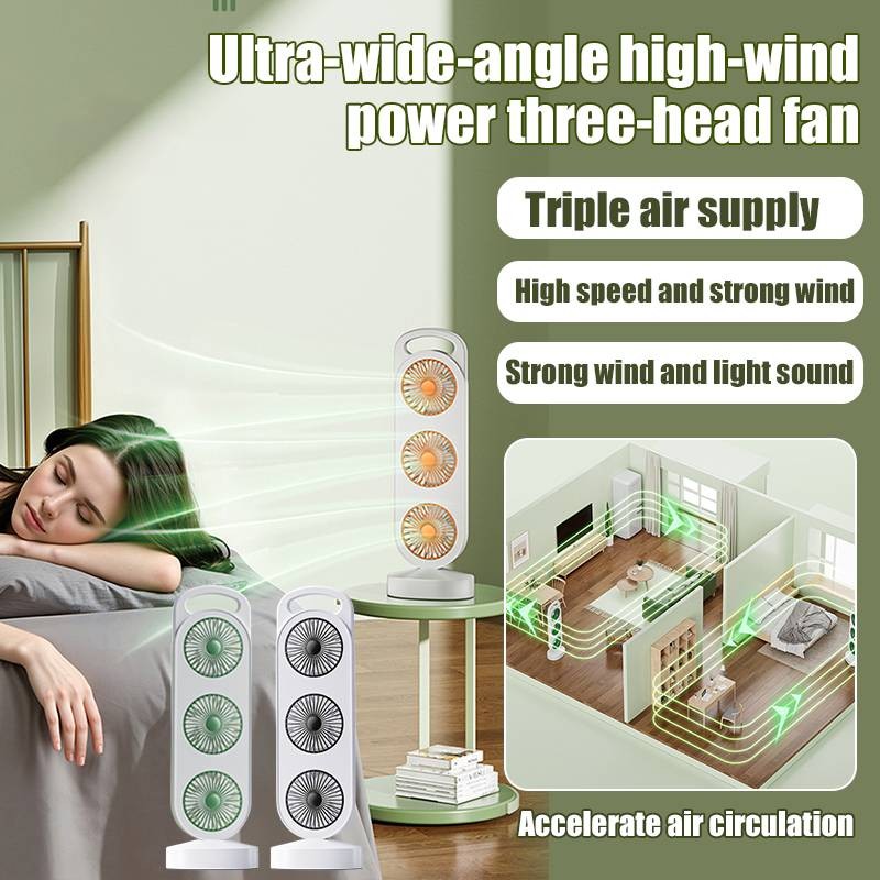 Desktop Desktop Fan Triple Head High Wind Usb Charging Triple Fan Fan ...