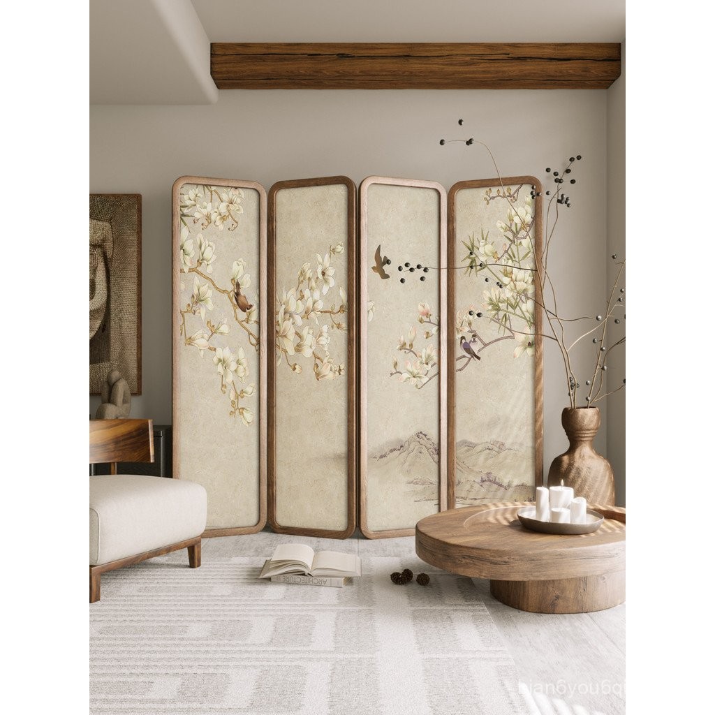 Chinese Style Screen Partition Folding Mobile Entry Living Room Tea ...
