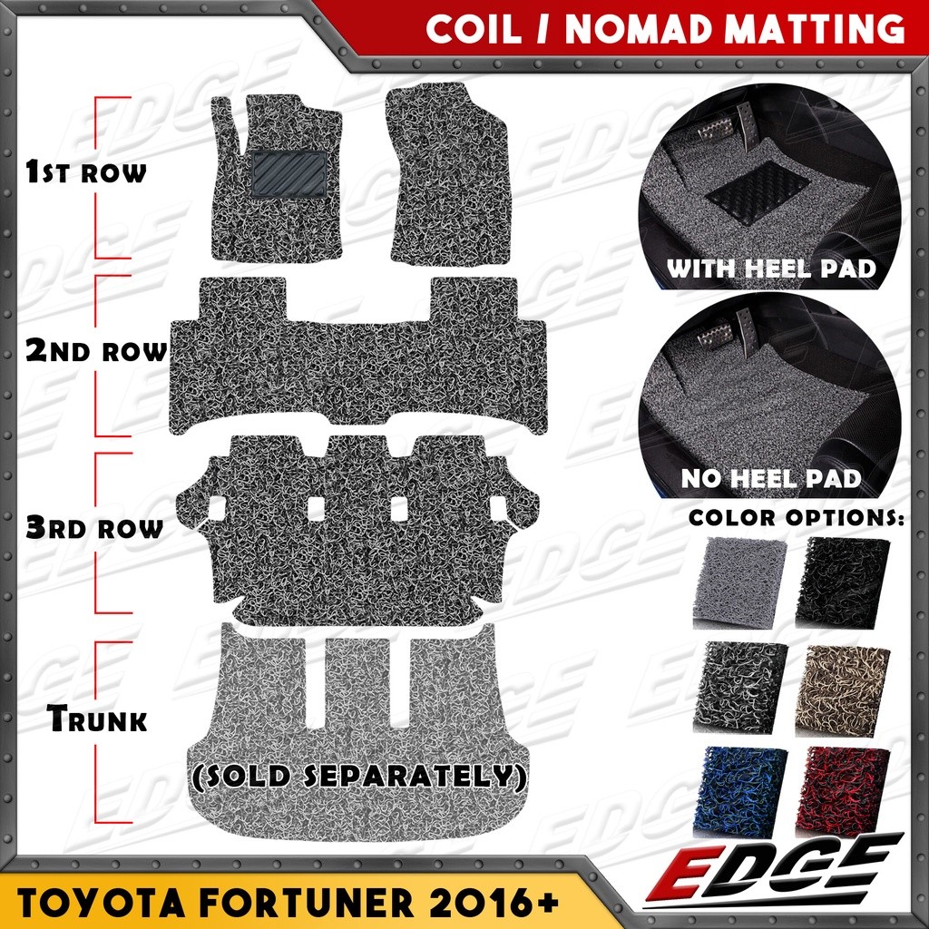 Coil Matting Toyota Fortuner 2016-2025 // nomad spaghetti car mat floor ...