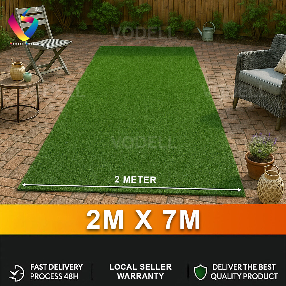 【2M x 7M】VODELL Artificial Grass Carpet 1UV Natural Green Rumput Karpet ...
