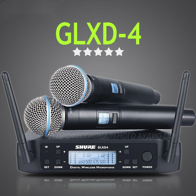 Wireless microphone GLXD4 a tow two UHF infrared frequency conference cross-border stage ...